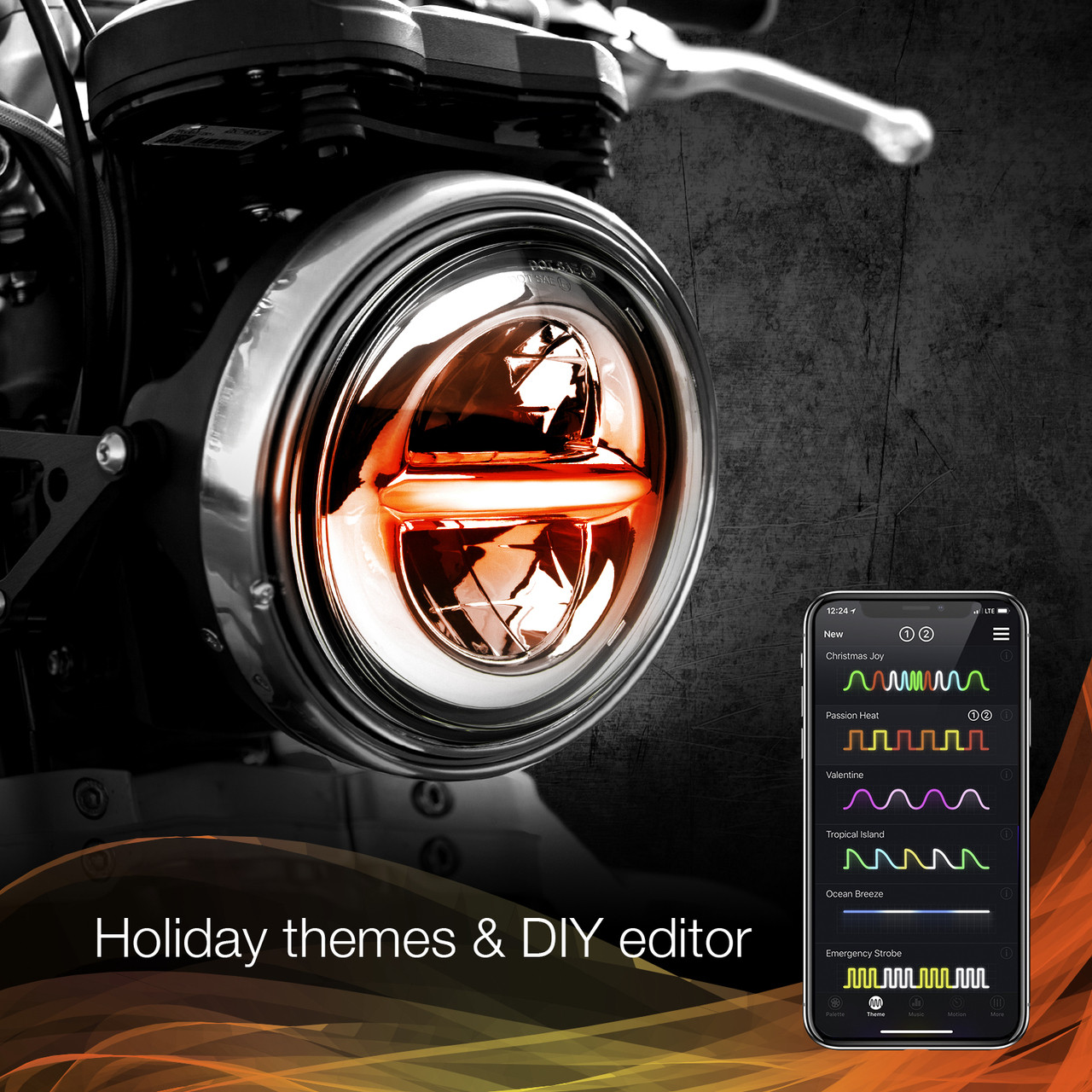 5.75" LED Headlight for Motorcycle with Multi-color DRL | XKGLOW