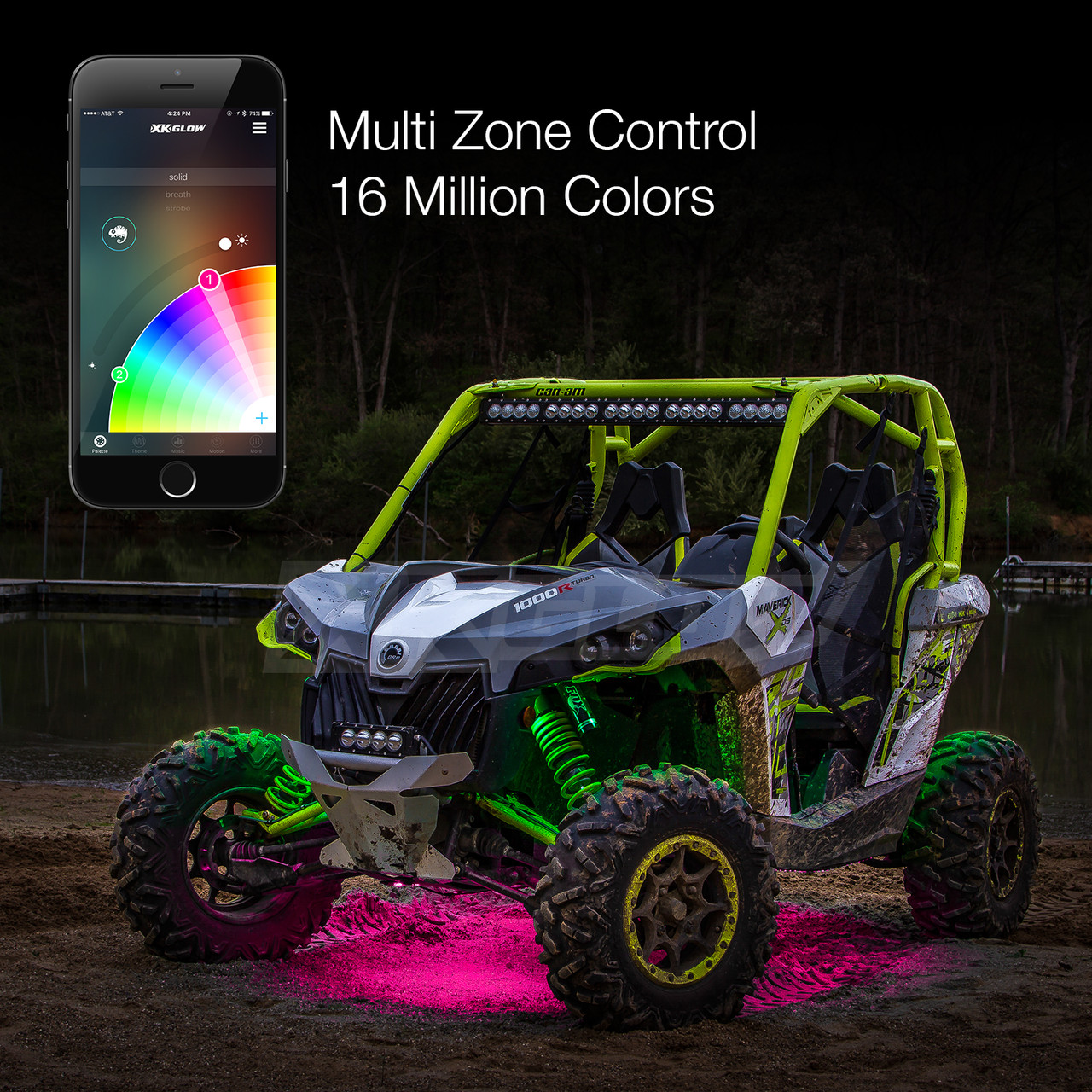 Side by Side UTV Accent Light Kits with Smartphone App from XKGLOW