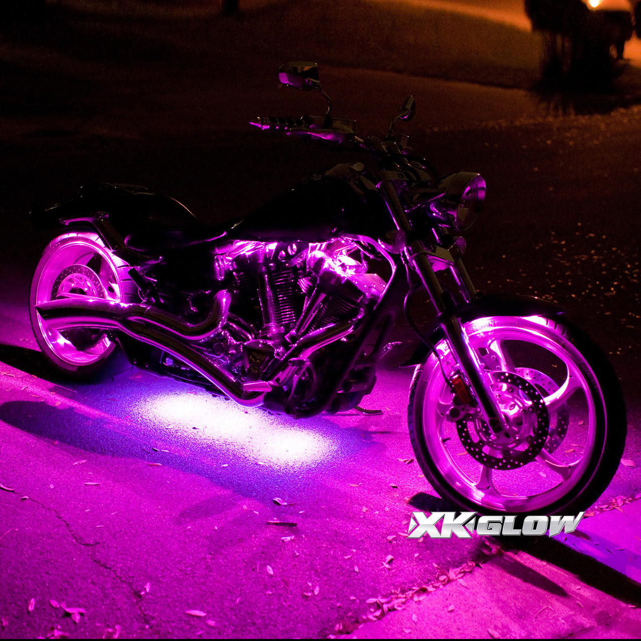 Multi-Color Motorcycle LED Accent Lights 8 Piece Kit from XKGLOW