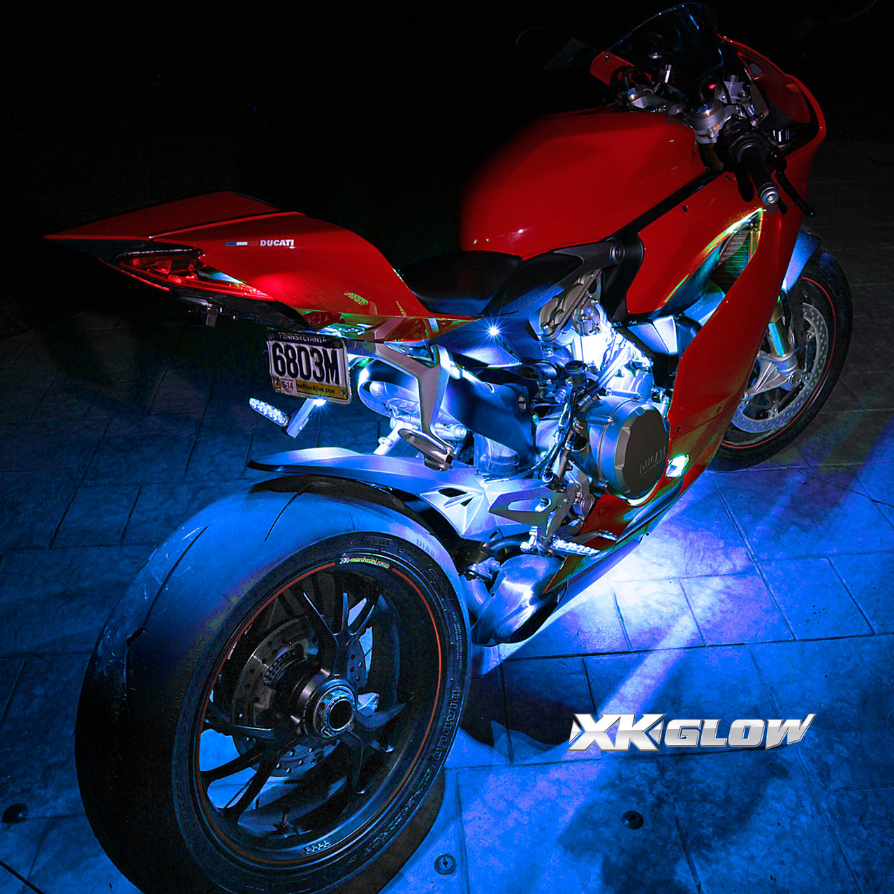 Multi-Color Motorcycle LED Accent Lights 8 Piece Kit from XKGLOW
