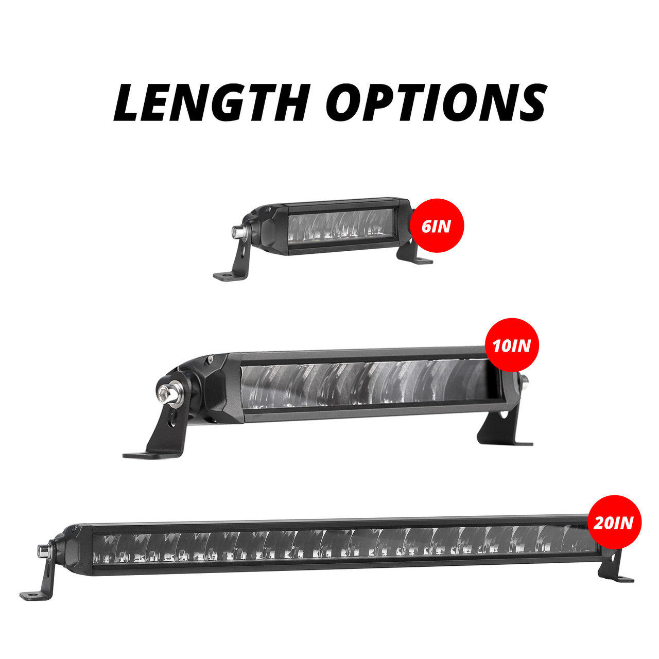 6"-10"-20" Auxiliary High Beam LED XKGLOW Razor Light Bar