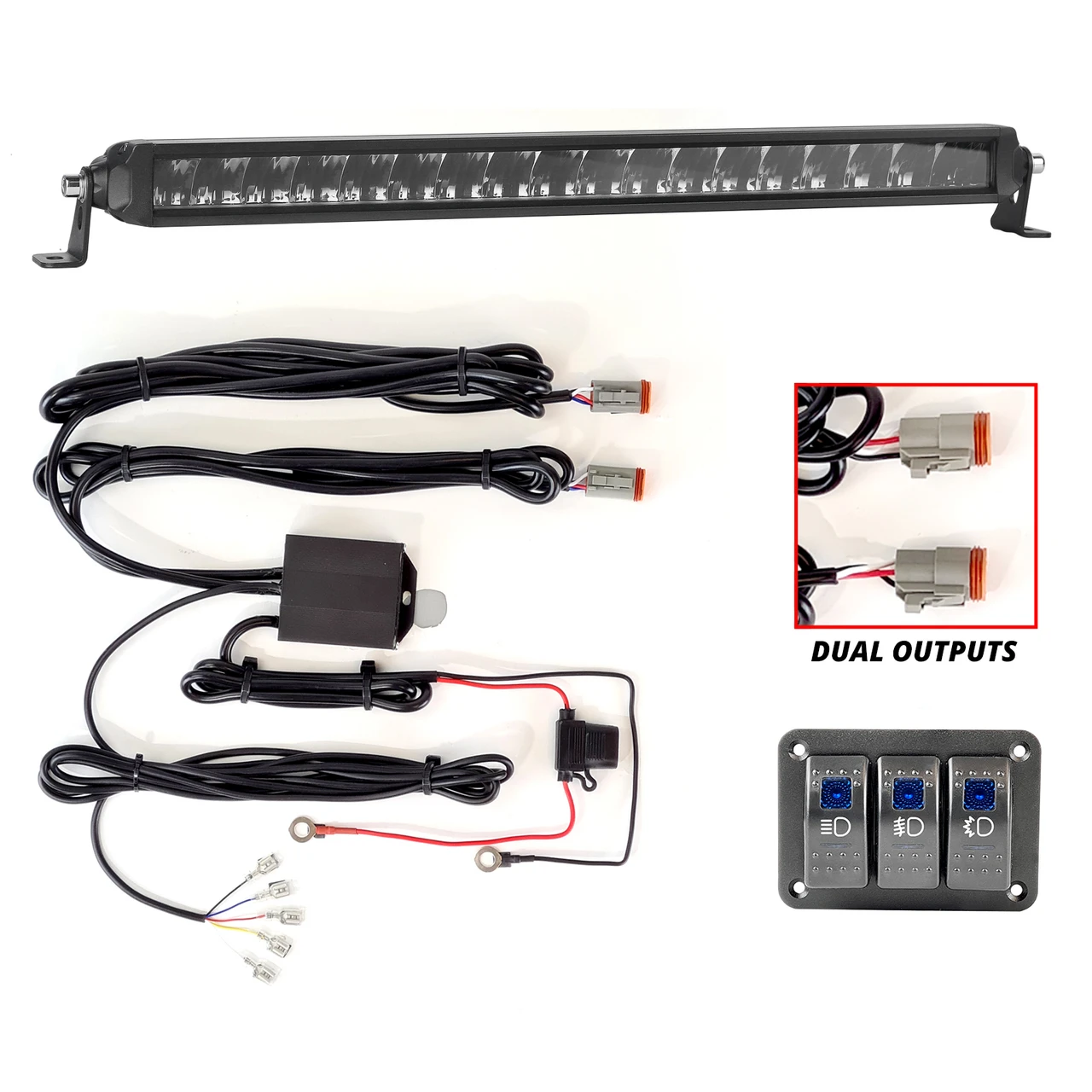 20" Fog + Strobe + High Beam LED Razor Light Bar Kit SAE compliant
