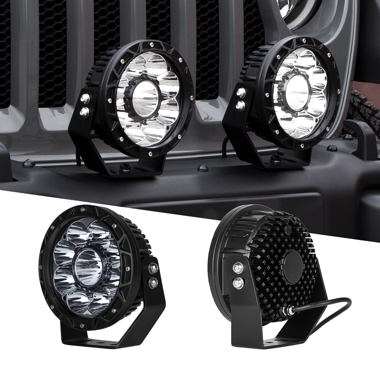 2pc 7in Combo Beam LED Off Road Lights