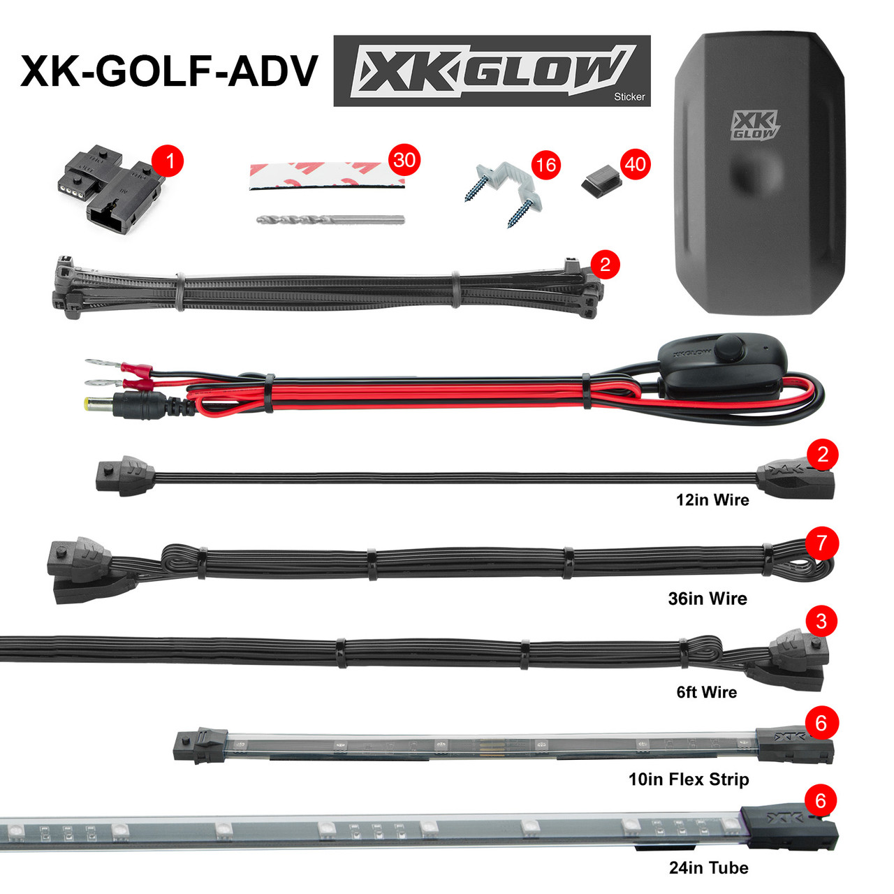 LED Golf Cart Accent Light Kit - Smartphone App Control | XKGLOW