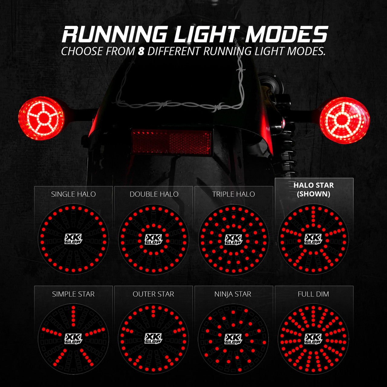 Motorcycle Rear LED Turn Signal Kit from XKGLOW