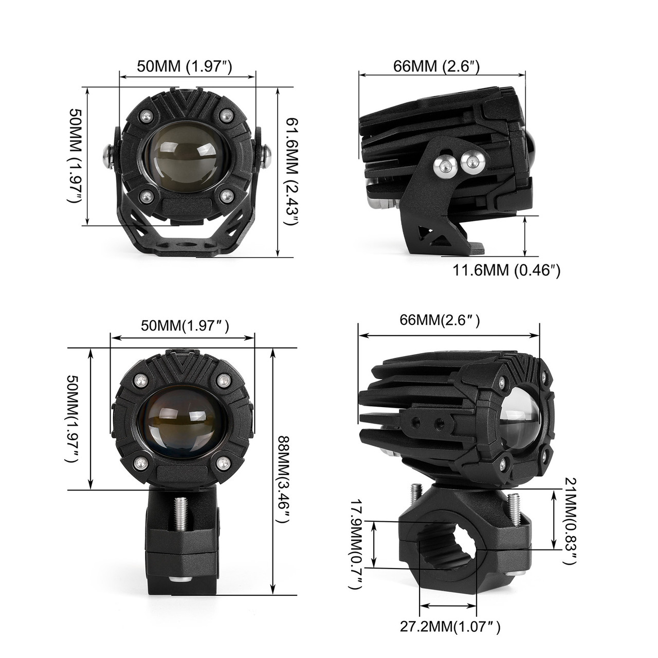 2in Dual Mode LED Driving Light Kit For Motorcycles | XKGLOW