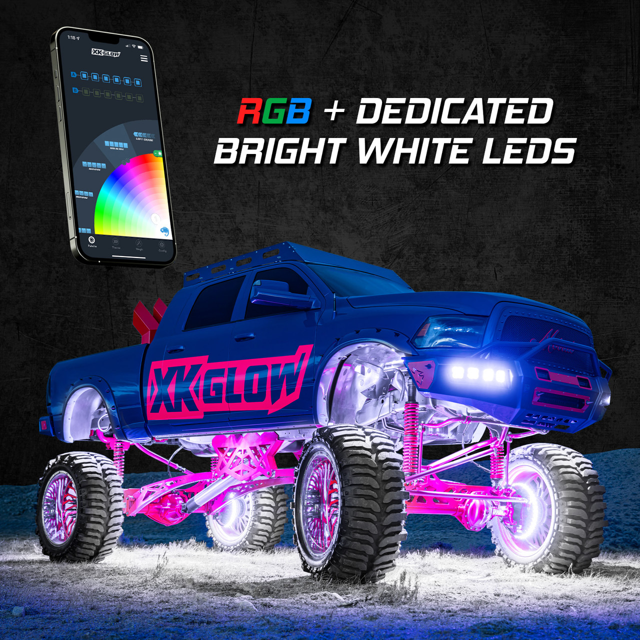 Xkalpha Rgbw Led Rock Lights With Color Chasing Xkglow