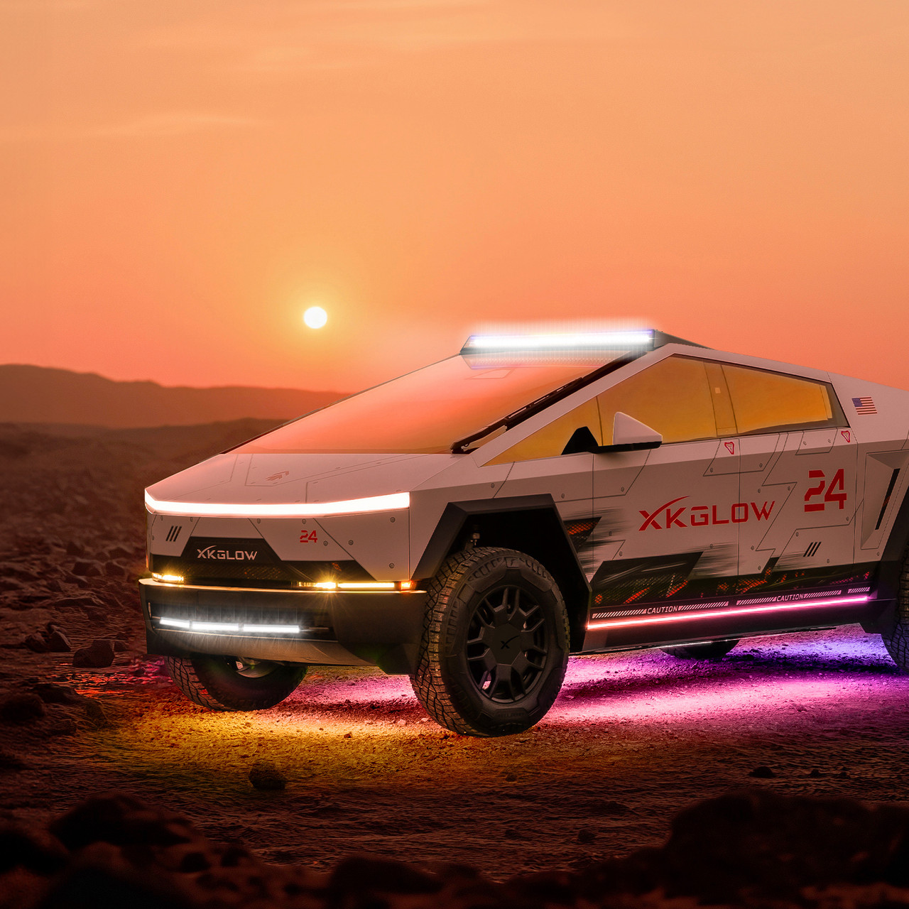XKmax Cybertruck Roof LED Off-road Light Bar w/ RGBW DRL | XKGLOW