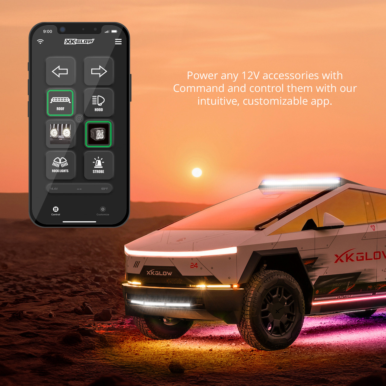 XKcommand Off-road Switch Panel for Cybertruck | App-controlled