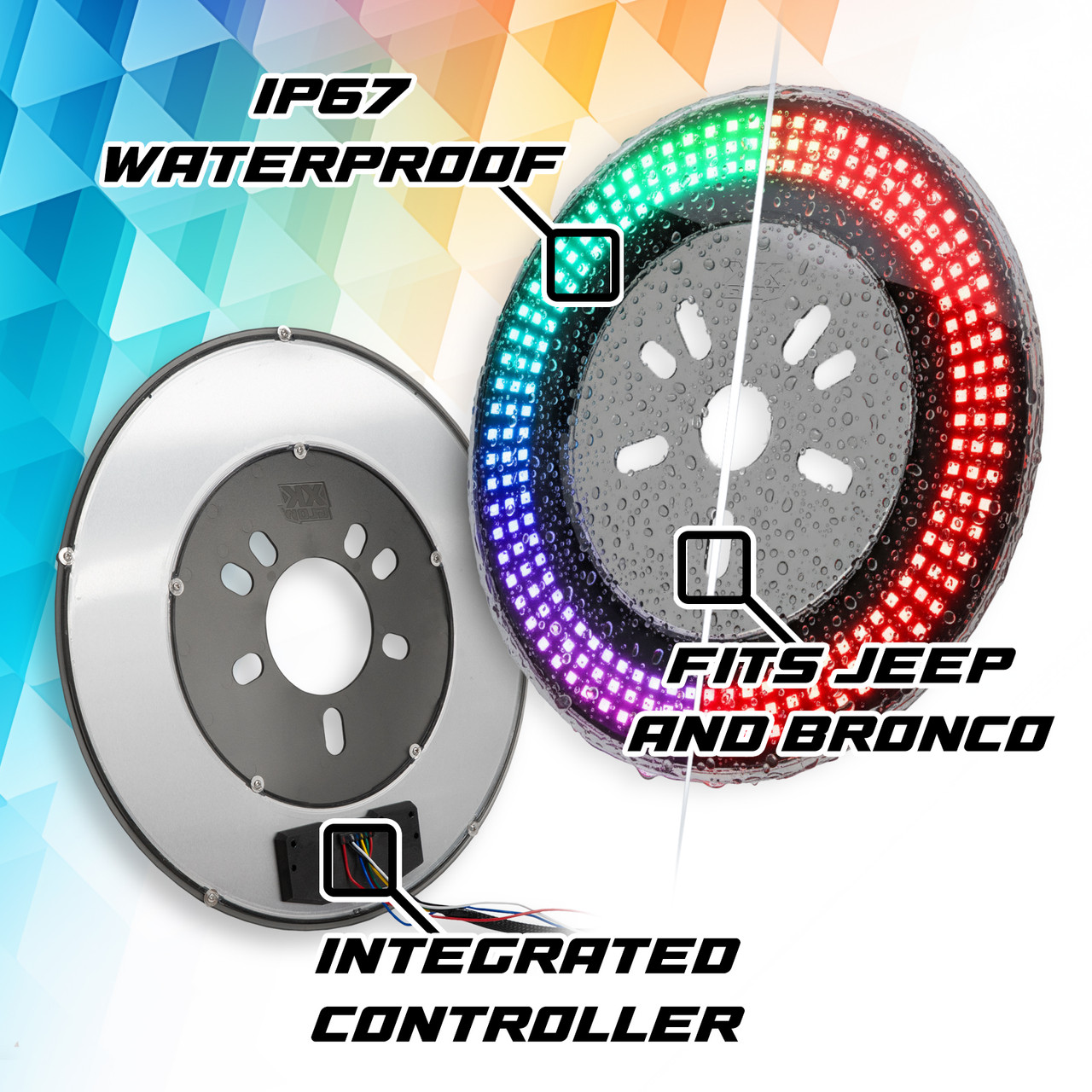 XKmax RGBW 5th Backup Wheel Light from XKGLOW for Ford Bronco + Jeep ...