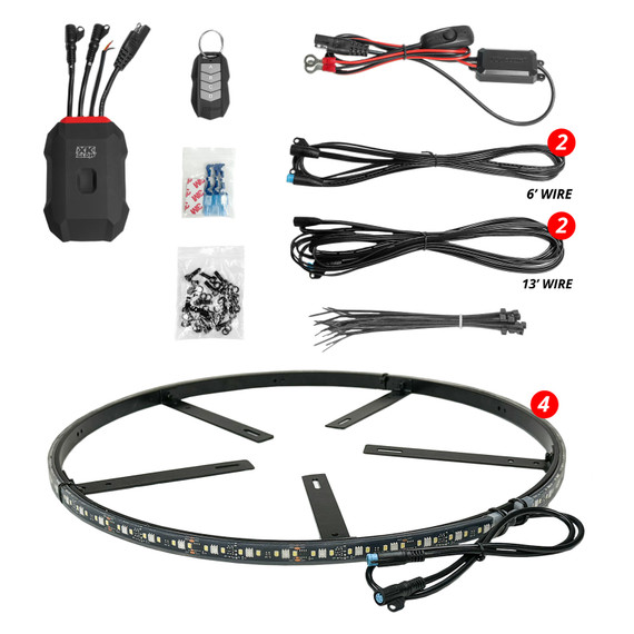 Xkmax Led Wheel Ring Lights W Color Chasing And App Control Xkglow