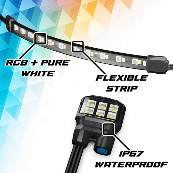 XKmax Motorcycle Underglow Light Kit | RGBW Chasing & App