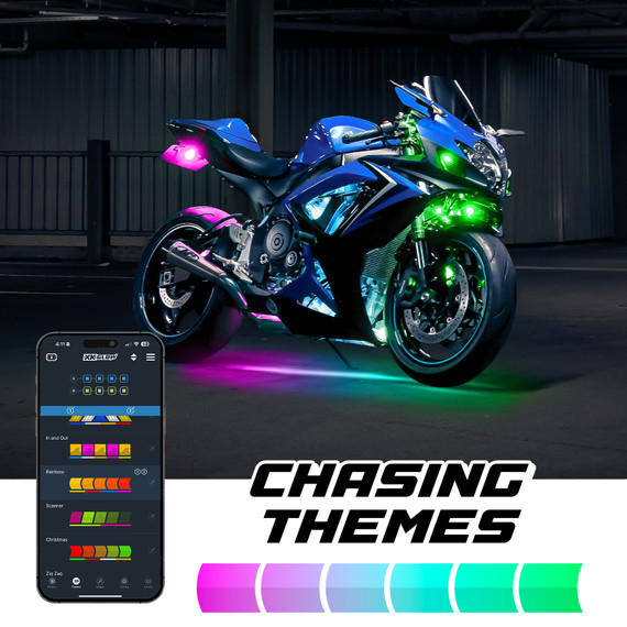XKmax Motorcycle Underglow Light Kit | RGBW Chasing & App