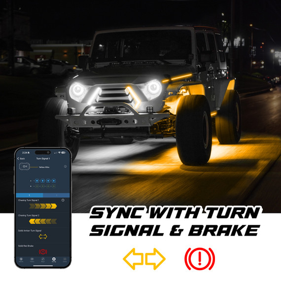 XKmax Atomix Body Panel LED Light Strip for Jeep | RGB Chasing & App ...