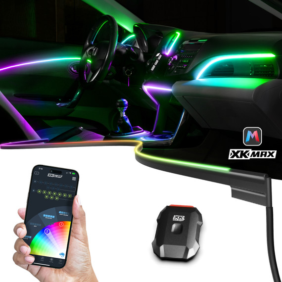 Xkmax Rgb Fiber Optic Led Light Kit W Color Chasing And App Xkglow