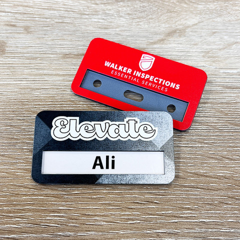 Reusable Name Badges 72mm x 38mm Full Colour | Make Badges