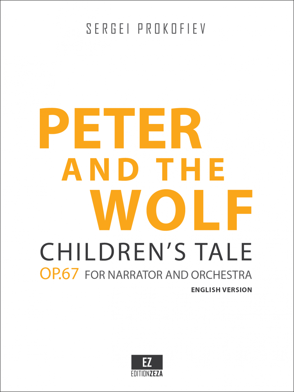 Prokofiev Peter & the Wolf Op.67 Score and parts for Orchestra