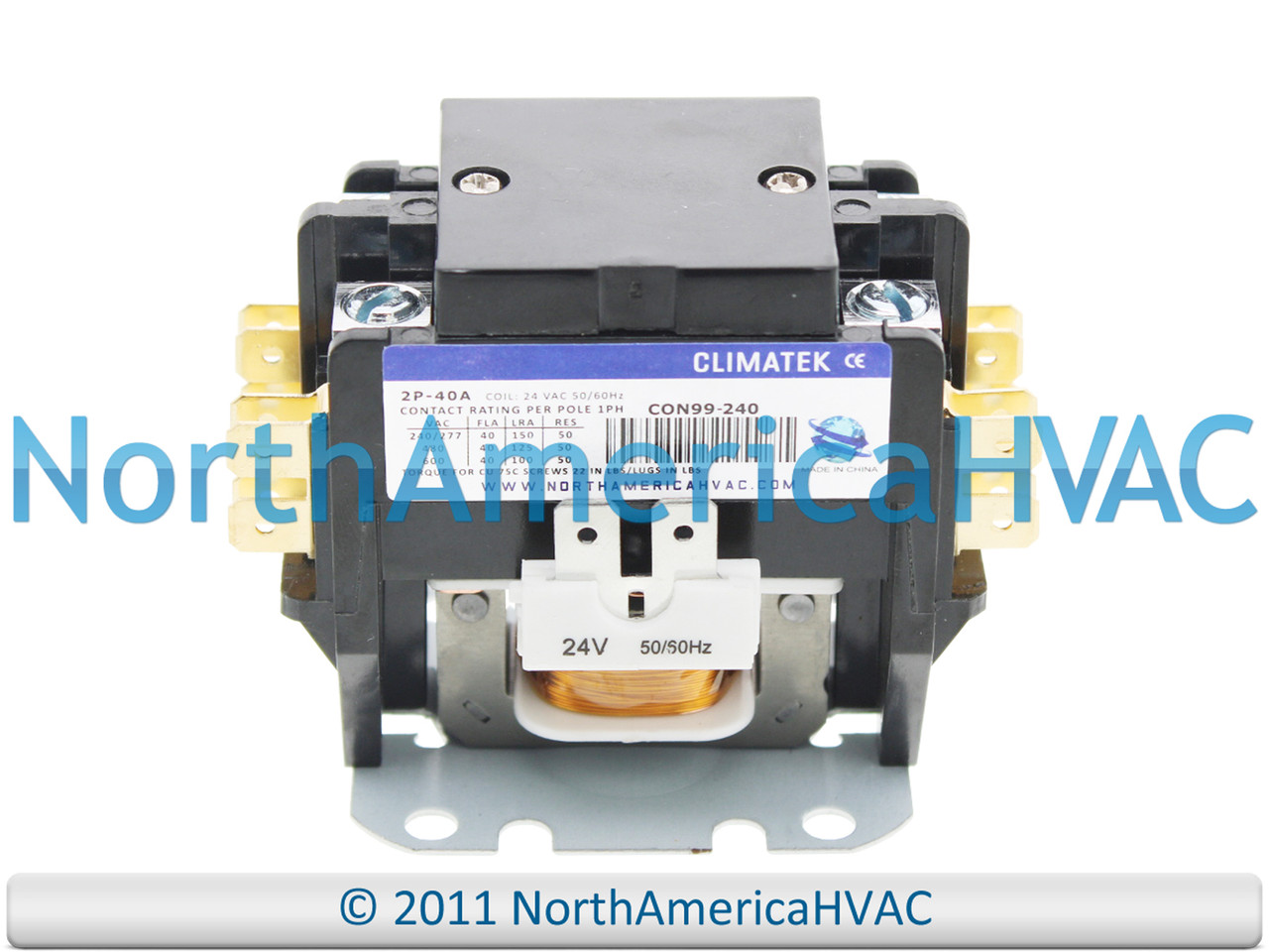 Double 2 Pole 40 Amp 24 volt Coil Condenser Contactor Relay - North ...