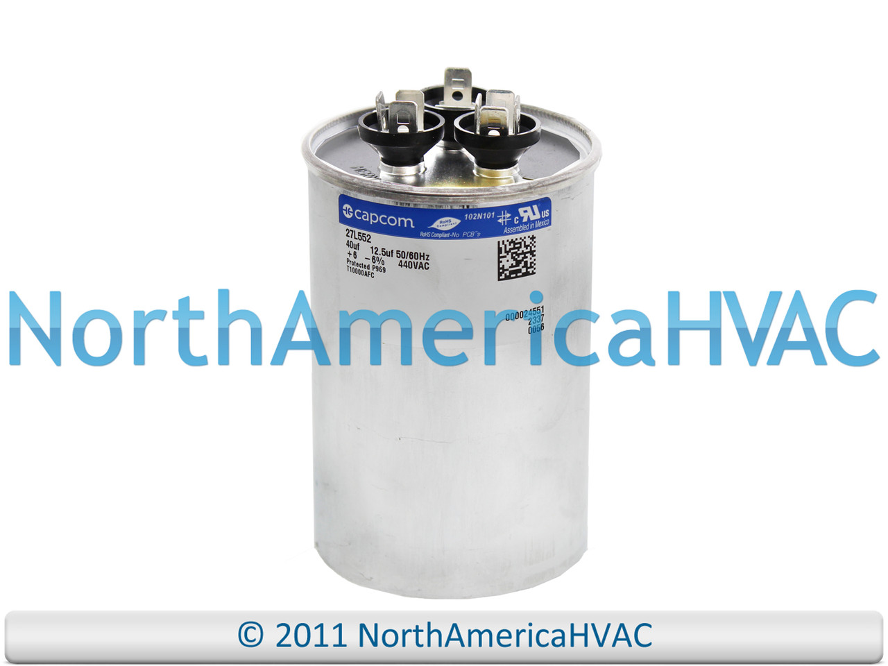 Capacitor 40/12.5 uf MFD 440 volt Fits Trane American Standard CPT01802 ...