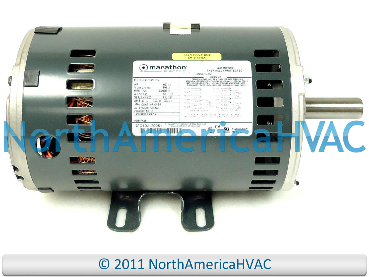OEM Carrier Bryant Payne 3 HP BLOWER MOTOR 208 230 460 3 Phase Replaces ...