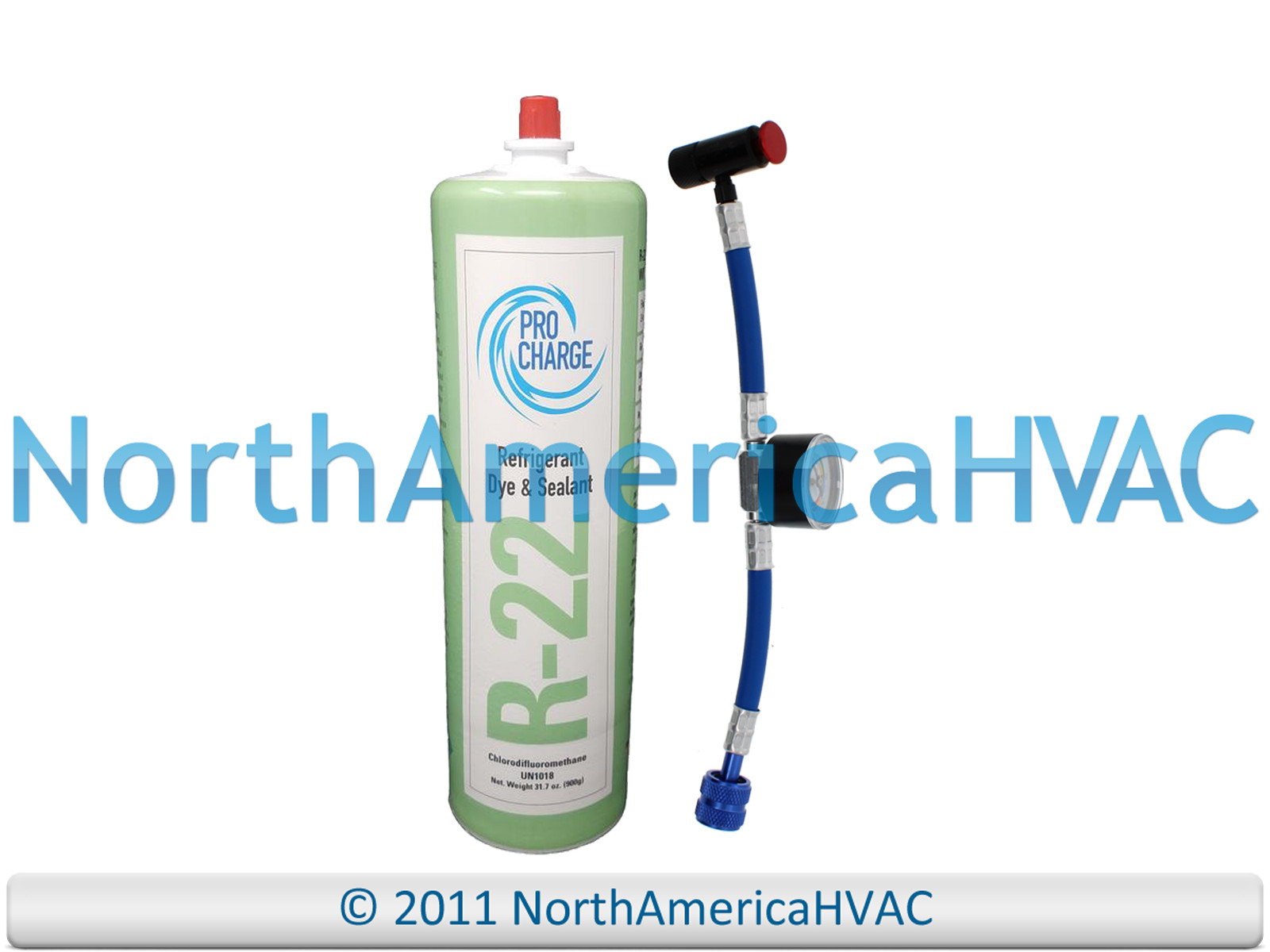 Pro Charge Refrigerant with UV Dye & Leak Sealant Gauge Included R410A ...