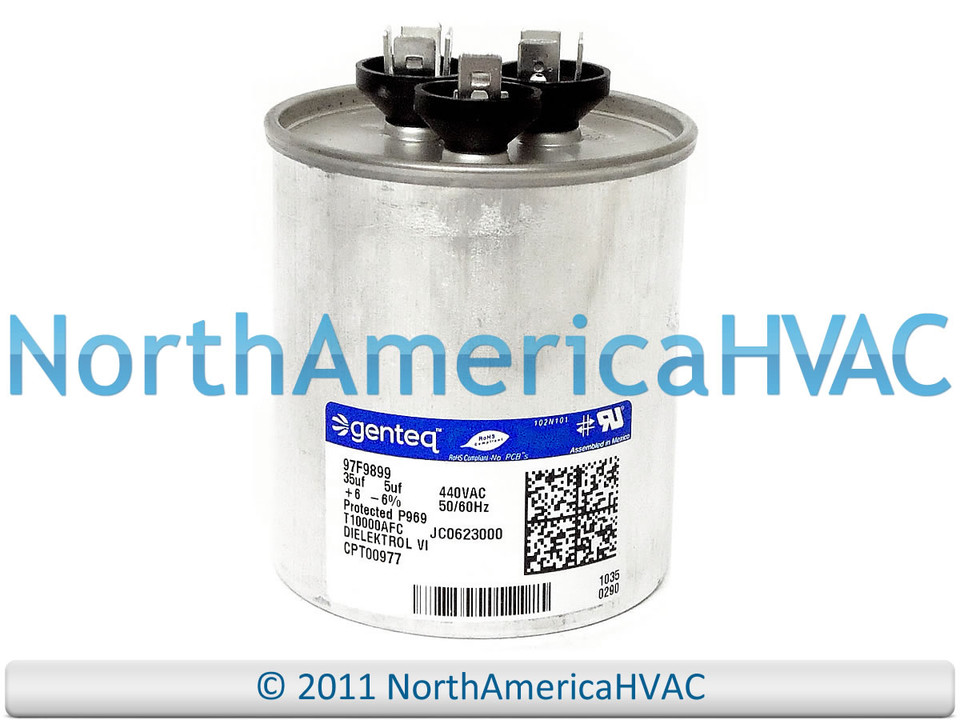 OEM Capcom Capacitor Dual Run Round 35/5 uf MFD 440 Volt VAC Replaces ...
