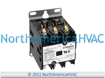 OEM Trane American Standard Condenser Contactor Relay 3 Pole 30 Amp ...