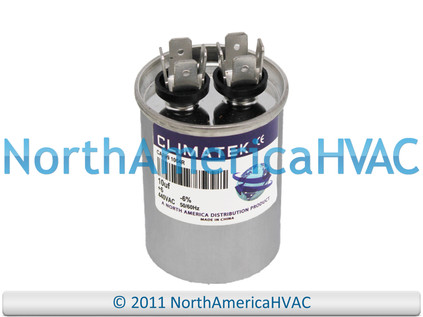 ClimaTek Round Single Run Capacitor 10 MFD 370 440 VAC Volt Replaces ...