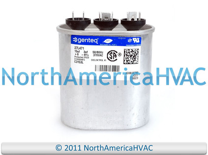 Capcom Capacitor Dual Run Oval 15/3 15.0/3.0 uf MFD 370 VAC Fits Amrad ...