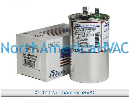 OEM Amrad Capacitor Dual Run Round 55/10 55.0/10.0 uf MFD 370 VAC ...