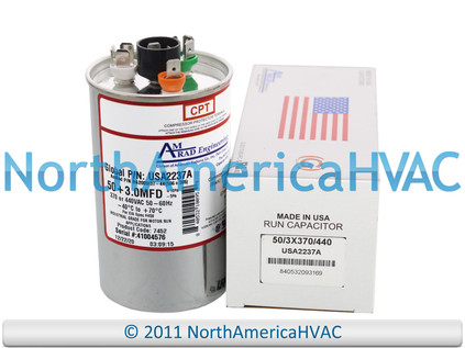 OEM Amrad Run Capacitor 50 + 3 uf MFD 370 / 440 Volt Replaces USA2237A ...
