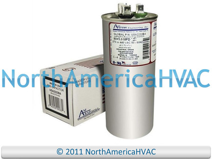 OEM Amrad Run Capacitor 80 + 5 uf MFD 370 / 440 Volt Replaces USA2222BA ...