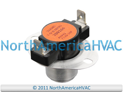 OEM Reznor Furance Heater Fan Switch F125-35F Replaces 209166 60T82 ...