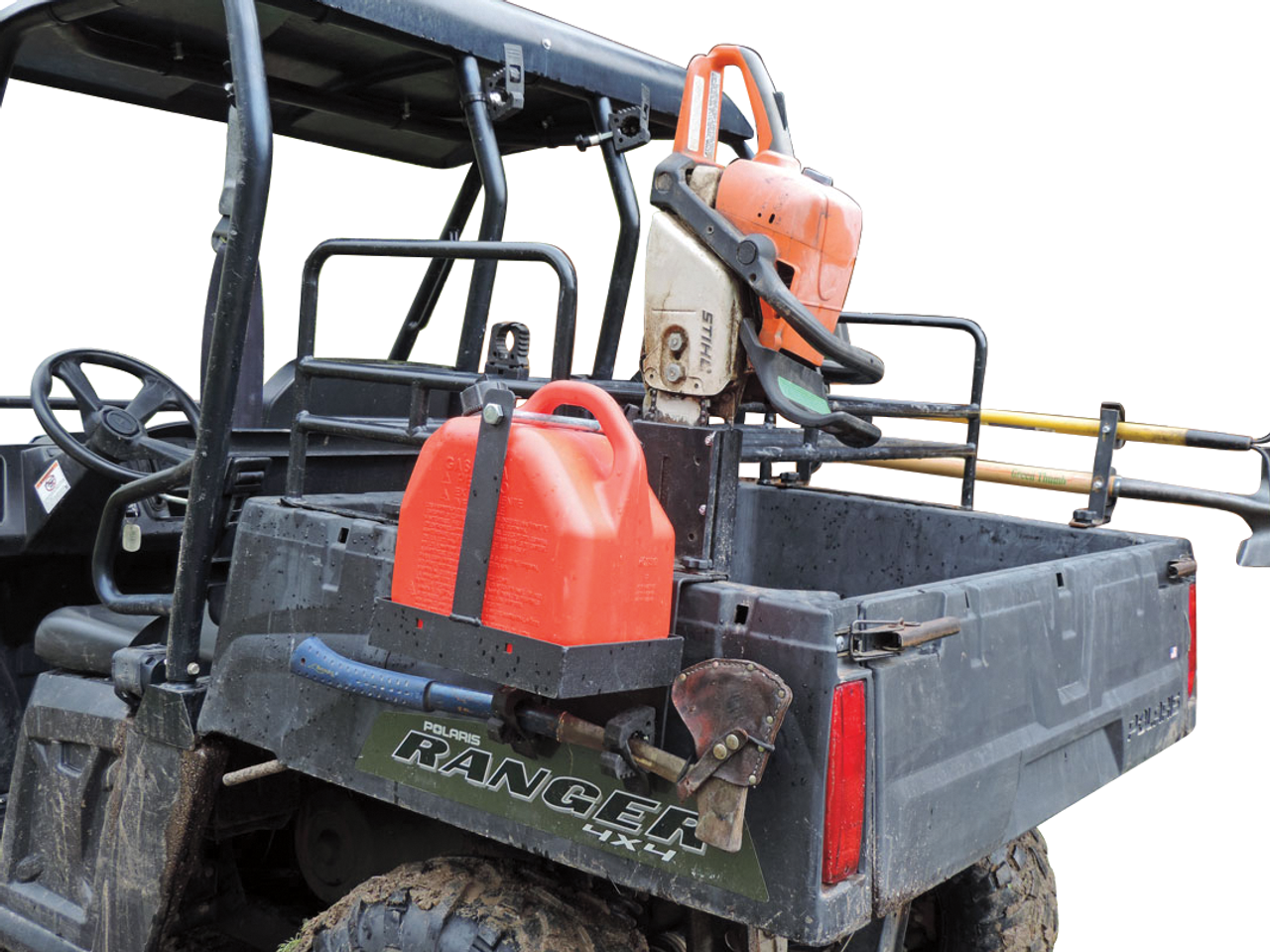 Polaris General Fuel Can With Chainsaw Bracket And Tool Hooks By Moose