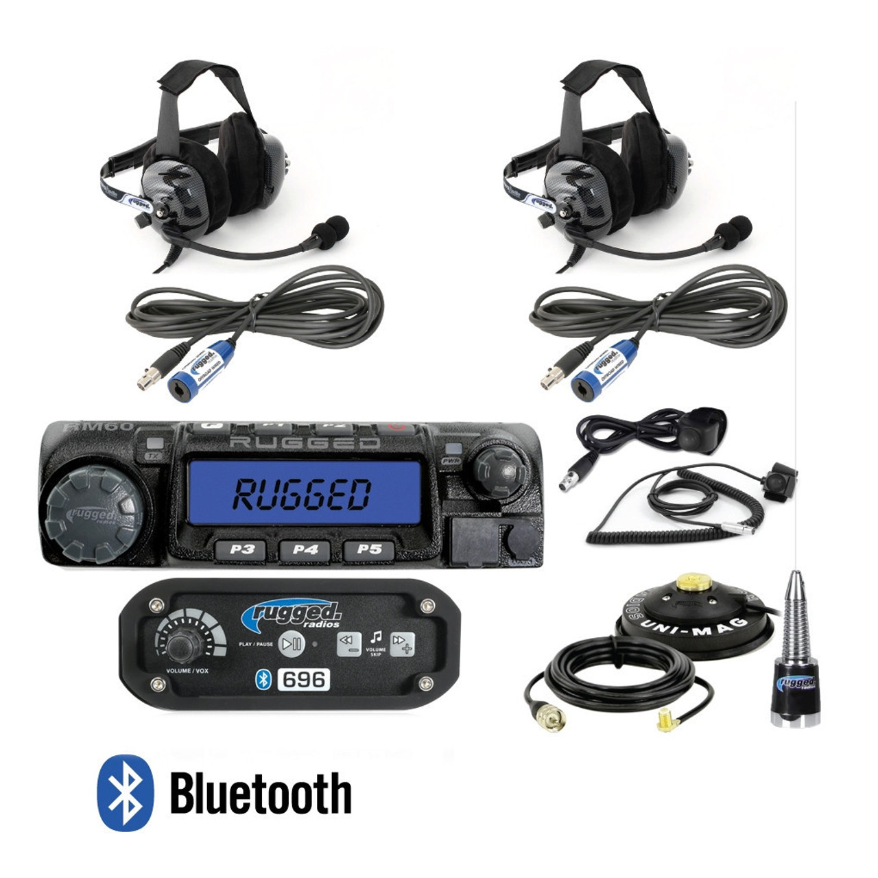 2 Place Intercom With 60 Watt Radio And Btu Headsets Rugged Radios