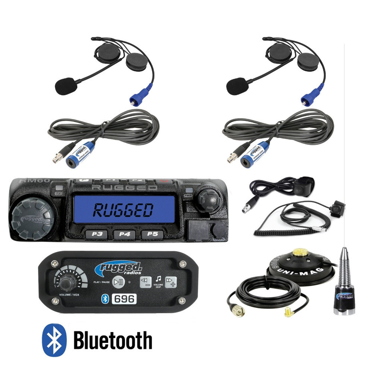 General 2 Place Intercom With 60 Watt Radio And Alpha Audio Helmet Kits