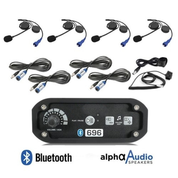 General 4-Place Intercom System w/ Alpha Audio Helmet Kits