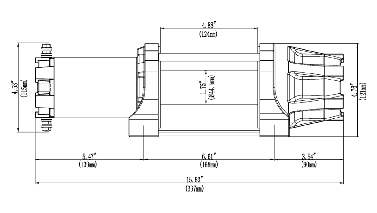 Polaris General 5000 Lb Assault Series Winch Wide By Kfi As 50w Series