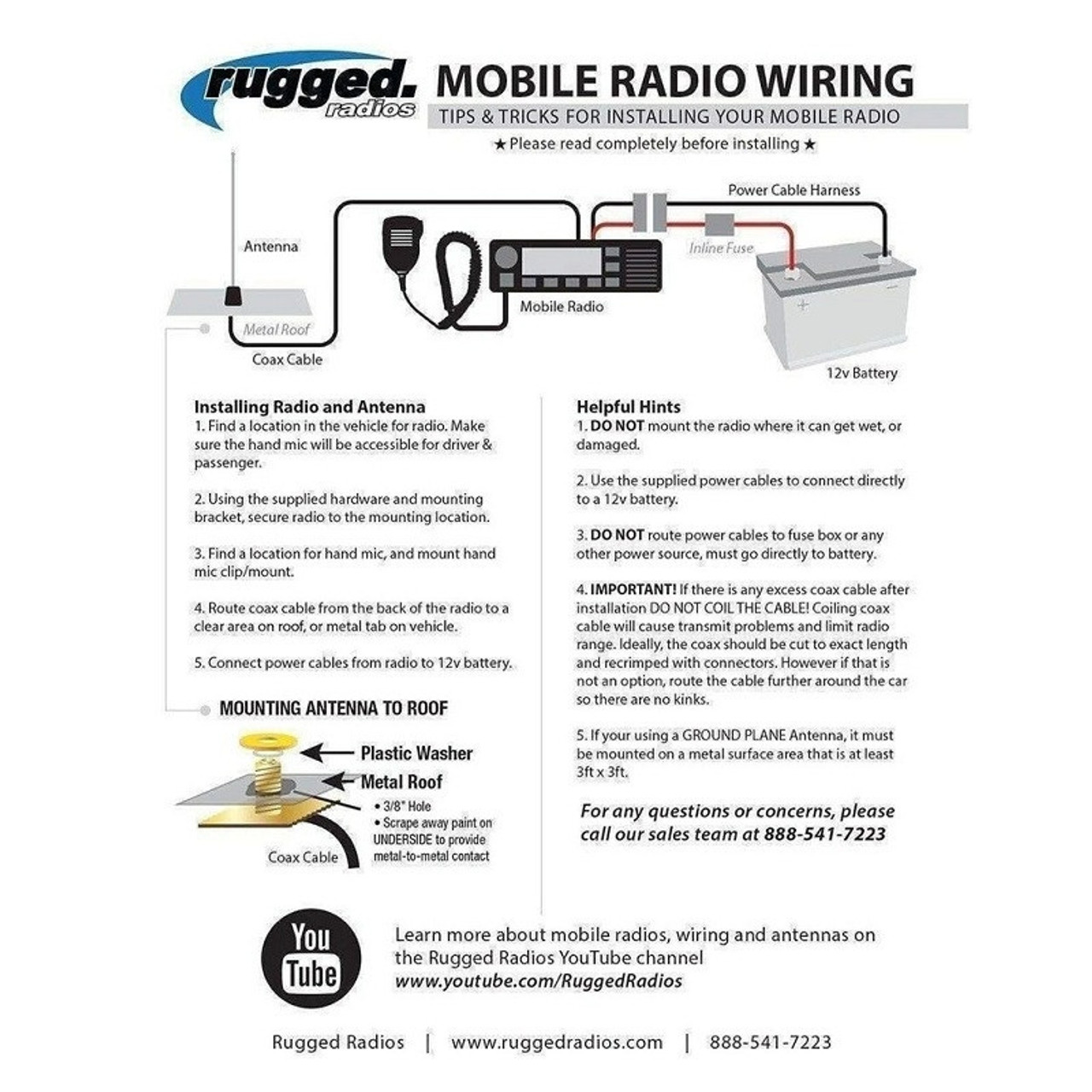 Polaris General Digital Mobile Radio With Fiberglass Antenna Base Kit