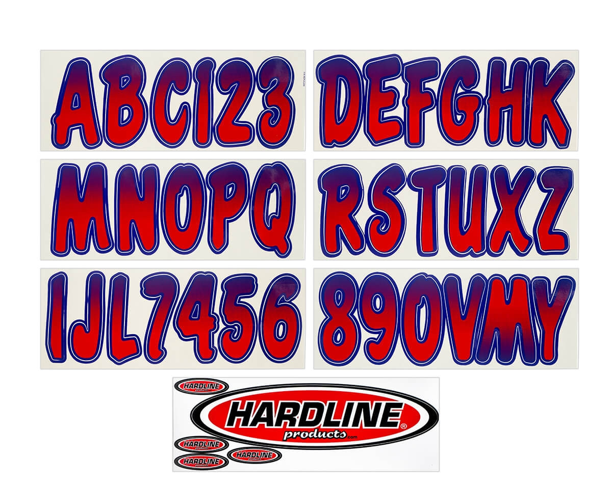 Polaris General Boat Lettering Red/Purple 3″ Registration Kit