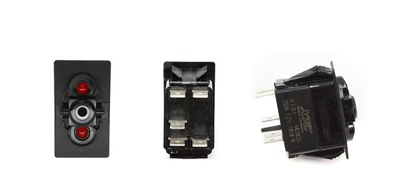 Polaris General On Off Spst Carling Rocker Switch With Red Top And