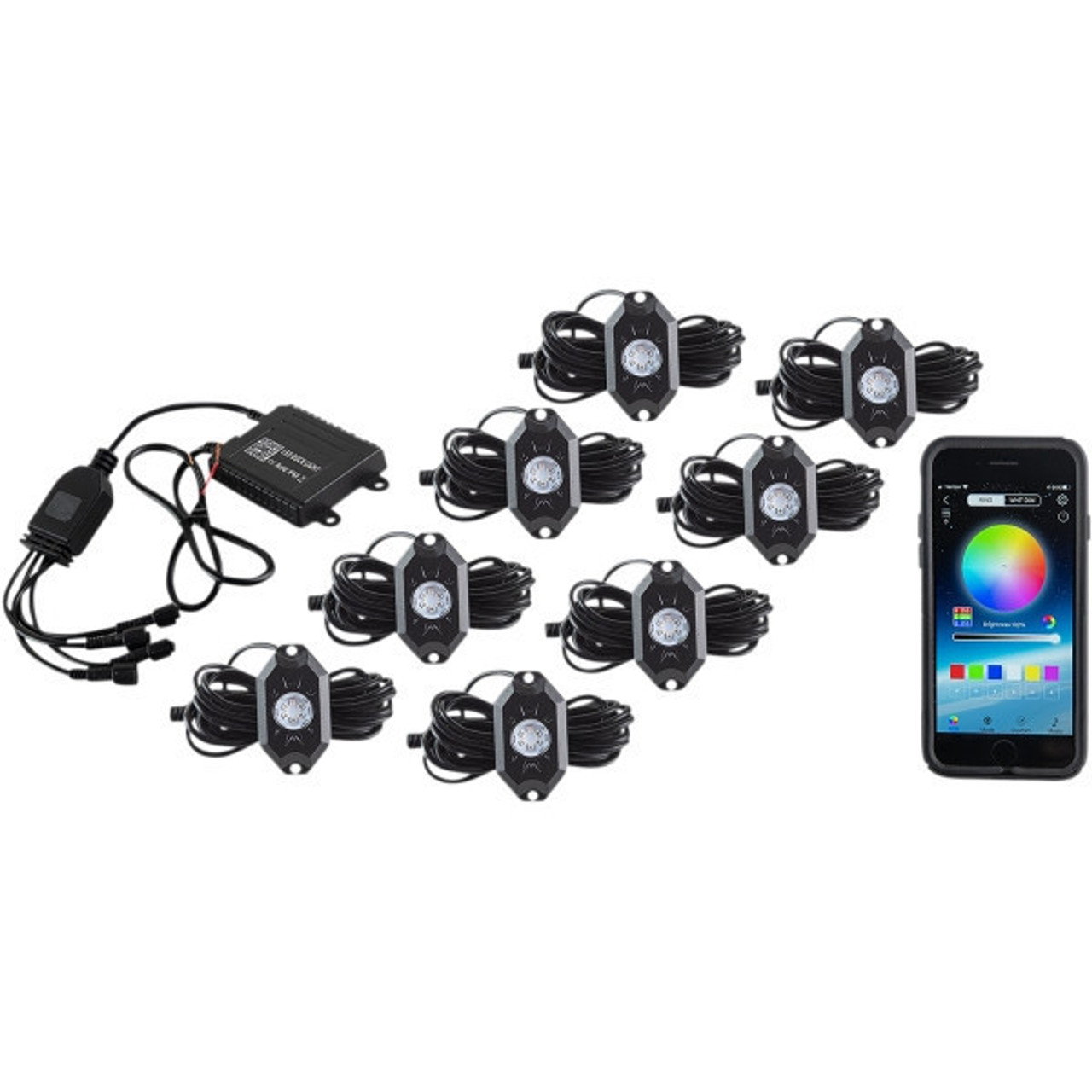 Polaris General Led Accent Rock Light Kit Rgb 8 Pod By Moose 2040