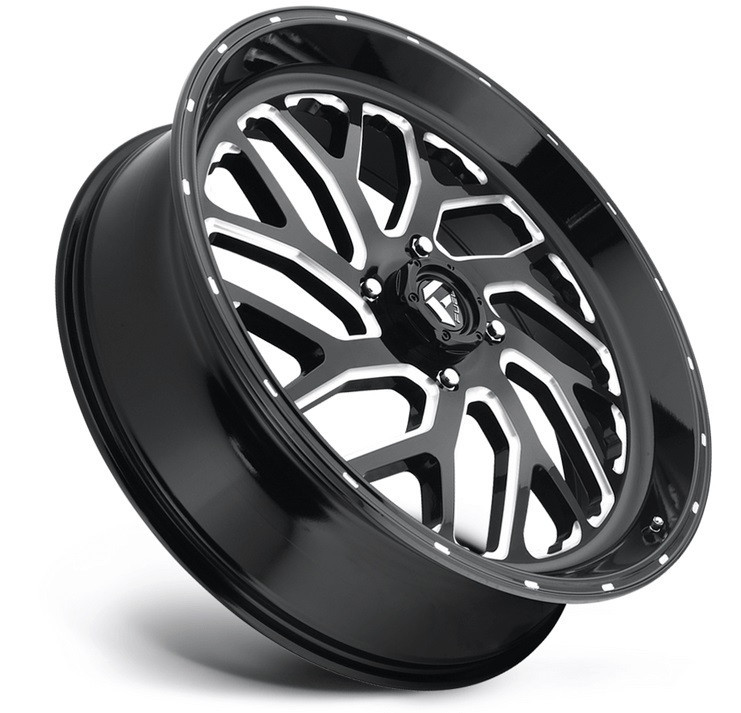 Polaris General Fuel Triton D581 Gloss Black & Milled Wheel Set by Fuel ...