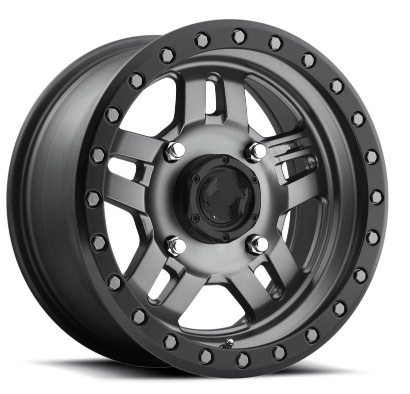 Polaris General Fuel Anza D558 Matte Gun Metal Wheel Set by Fuel Off-Road