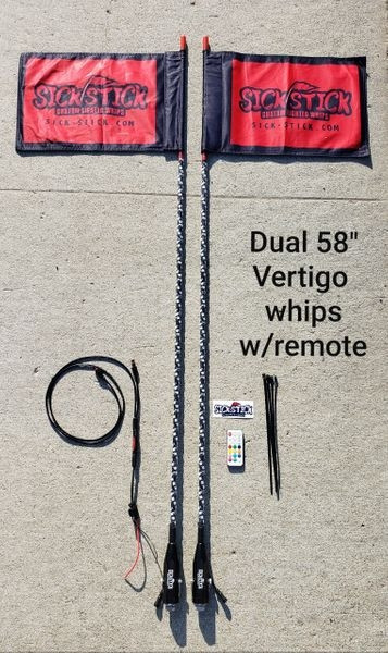 Polaris General Dual Vertigo Lighted Whips With Remote by Sick Stick ...
