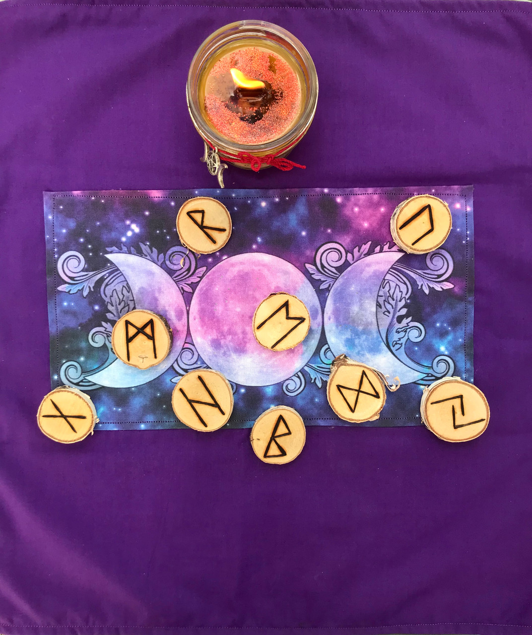 Triple Moon Divine Light Divination Cloth