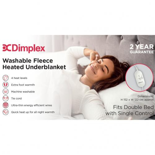 Get Dimplex Fleece Double Underblanket, White Now