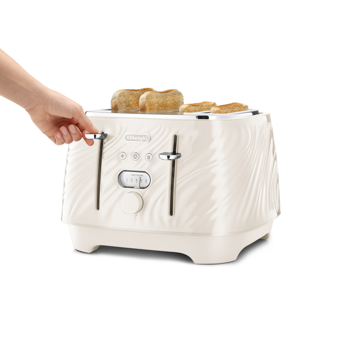 De'Longhi, CTDS4003.CR, Ballerina Seta Toaster, Cream - Briscoes