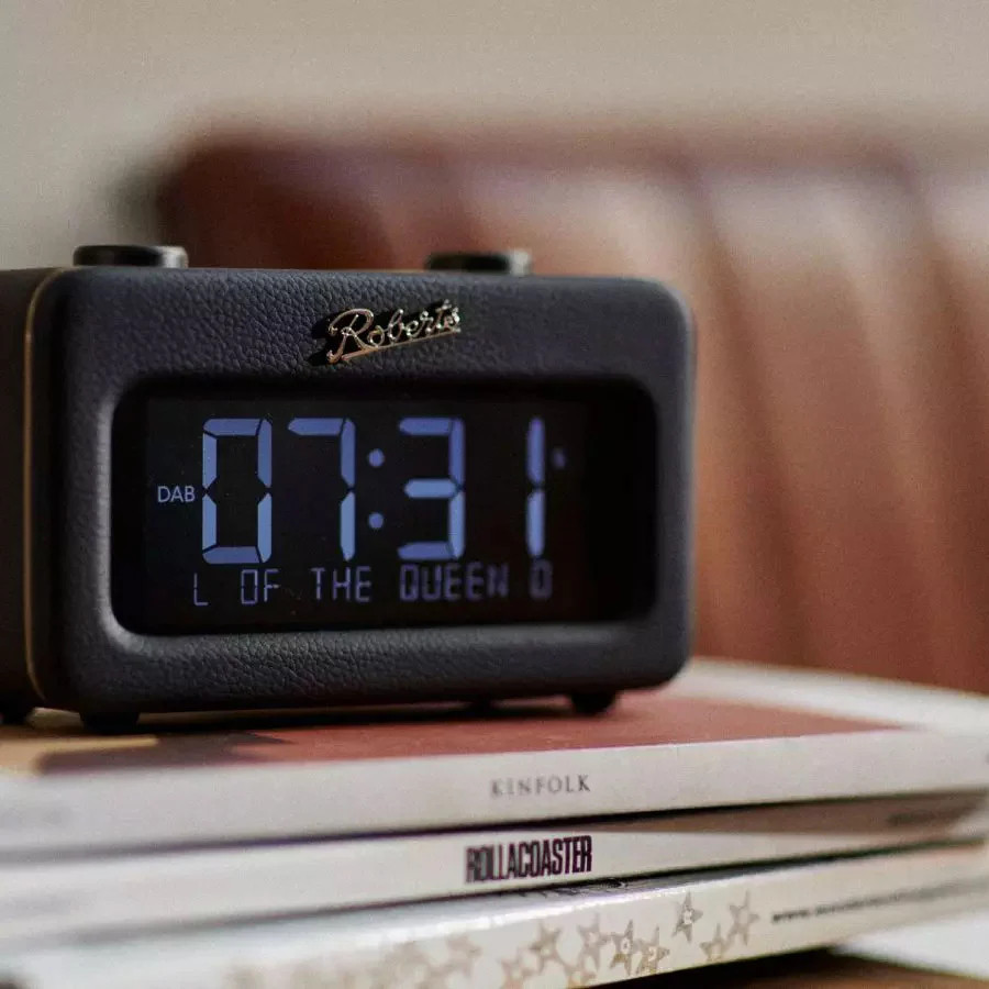 Roberts, REVIVALRESTBK, Revival Rest Alarm Clock, Black - Briscoes