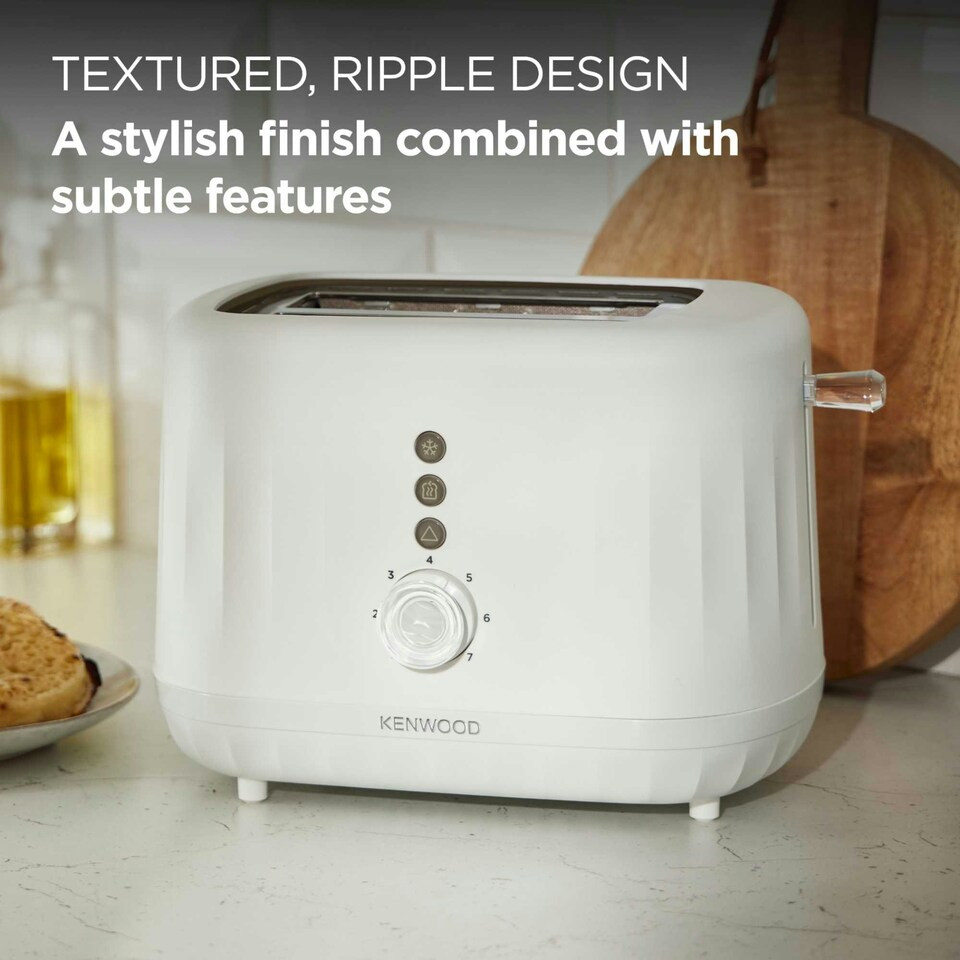 Kenwood, TCP06.000WH, Ripple 2 Slice Toaster, Pure White - Briscoes